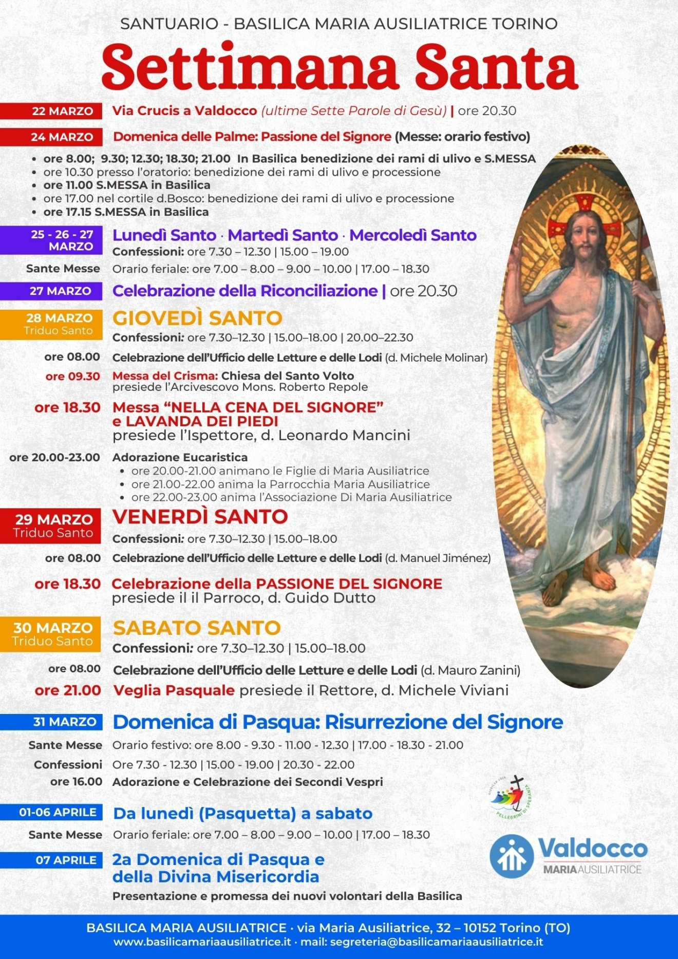 Settimana Santa e Tempo di Pasqua alla Basilica Maria Ausiliatrice ...